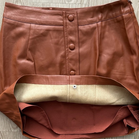 Lulus | Skirts | Lulus Most Fab Brown Vegan Leather Button Front Mini Skirt In Xs | Poshmark